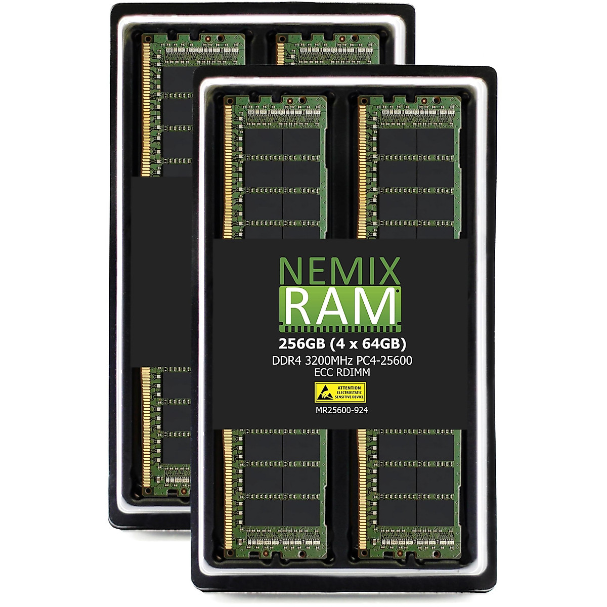NEMIX RAM 256GB (4X64GB) DDR4 3200MHZ PC4-25600 2Rx4 1.2V 288-PIN ECC RDIMM Registered Server Memory KIT Compatible with Dell PowerEdge XR11 Rack Server