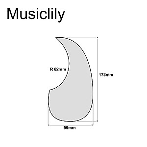 Musiclily Self Adhesive Acoustic Guitar Pickguard for Martin D28 Style guitar, Black