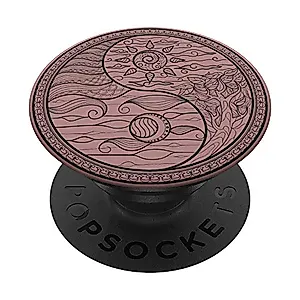 Yin Yang Day and Night Misty Rose PopSockets PopGrip: Swappable Grip for Phones & Tablets
