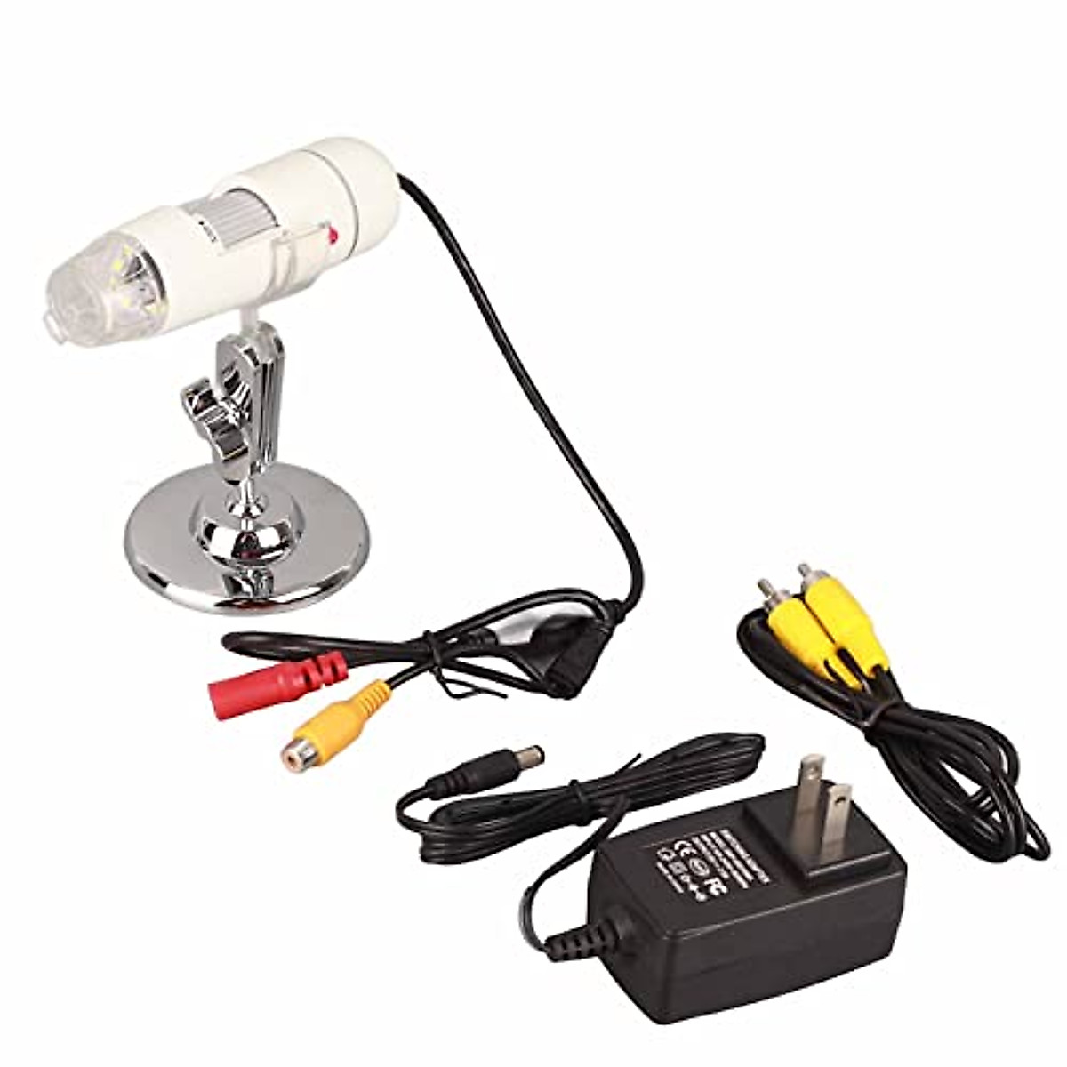 USB Microscope Camera, 25x to 400x Digital Microscope with Stand, CMOS Sensor TV AV Interface Professional Digital Microscope for Kids Students Adults (US Plug)