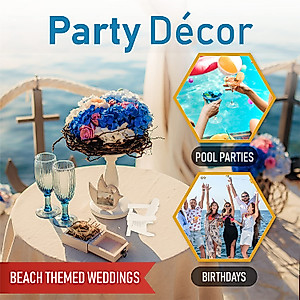 Wood Adirondack Miniature Chair - Wedding Cake Topper Mini Doll Furniture Top Decoration Favor Beach Theme, Great for Dollhouse (White, 4 Pack)