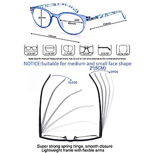 MODFANS Reading Glasses Women 4 Pack Fashion Ladies Readers 3.5 Strength,Women's for Reading Comfort Spring Hinge Arm Eyeglasses-Lightweightest Round Frame Look Stylish to Wear,Come with Pouch
