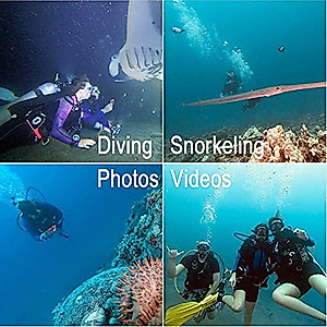 Nisso Professional Snorkeling Underwater Phone case Swimming Diving Case Photo Video Waterproof Protective Housing for Galaxy and iPhone Series Smartphones with Lanyard (Black-Blue)