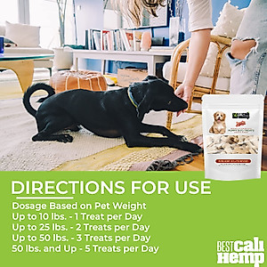 Best Cali Hemp Puppy Treats Calming Chews for Dogs Anxiety with Vitamin A, E, D3, B12 Supplement, Helps Relax, Reduce Stress, Storm Anxiety, Calming, Sleep Aid for Dogs - Bacon (30 Treats)