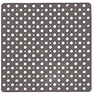 ENKOSI Large Square Non Slip Shower Mat | 27 x 27-inch Shower Mats for Showers Anti Slip - Square Shower Stall Mat for Bathroom Shower Floors | Secure Suction Cups and Drain Holes (Grey)