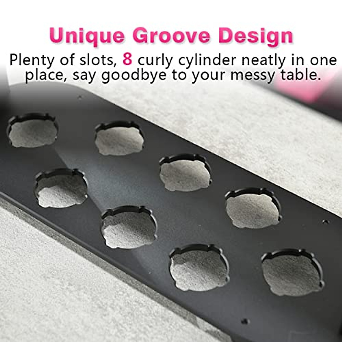 Aluminum Alloy Countertop Bracket Organizer Stand Storage Holder for Air Blower Styler Storage Rack for Hair Curling Iron Wand Barrels Brushes Diffuser Nozzles for Home Bedroom Bathroom (Gold)