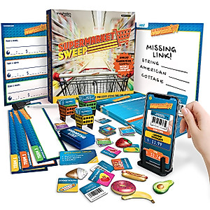 Supermarket Sweep Game, Race Against Time, Grab The Priciest Products to Win, Question Categories from TV Show, Aisle of Champions, On Your Carts, Get Set, Go, Ages 12+