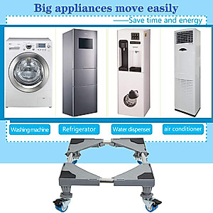 Multi-Functional Furniture Dolly Roller Base Adjustable Movable Base Refrigerator Stand for Washing Machine Refrigerator and Dryer (8 Rounds of Lifting)