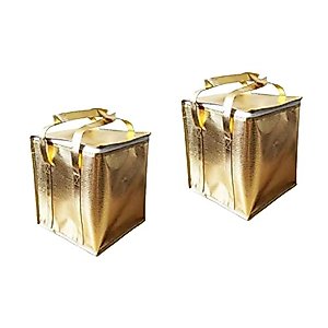 Luxshiny 2pcs Delivery Shopping Grocery Carrying and Design Thermal Aging Sturdy Zipper Item Hiking Bags Soft Insulation Capacity Camping Holder Away Warmer Cold Tote Carrier M Convenient