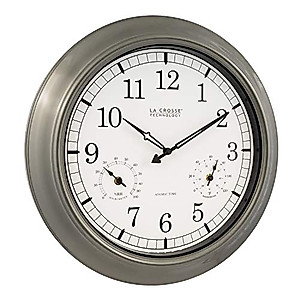 La Crosse Technology WT-3181PL-INT 18 inch Atomic Outdoor Clock with Temperature & Humidity
