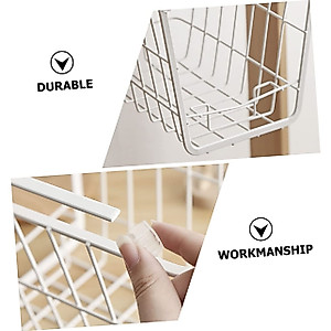 STOBAZA Cabinet Hanging Storage Hanging Baskets Sliding Shelf 1pc Storage Hanging Basket Office Wrought Iron Sink White Wire Rack Cabinet Organizer Storage Sundries Organizer