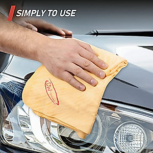 DSV Standard Premium Car Care Towel, Drying Super Absorbent Chamois Cloth for Car Wash, Spotless & Scratch and Lint Free Shine – 27.5 X 17 inches, 1 - Pack