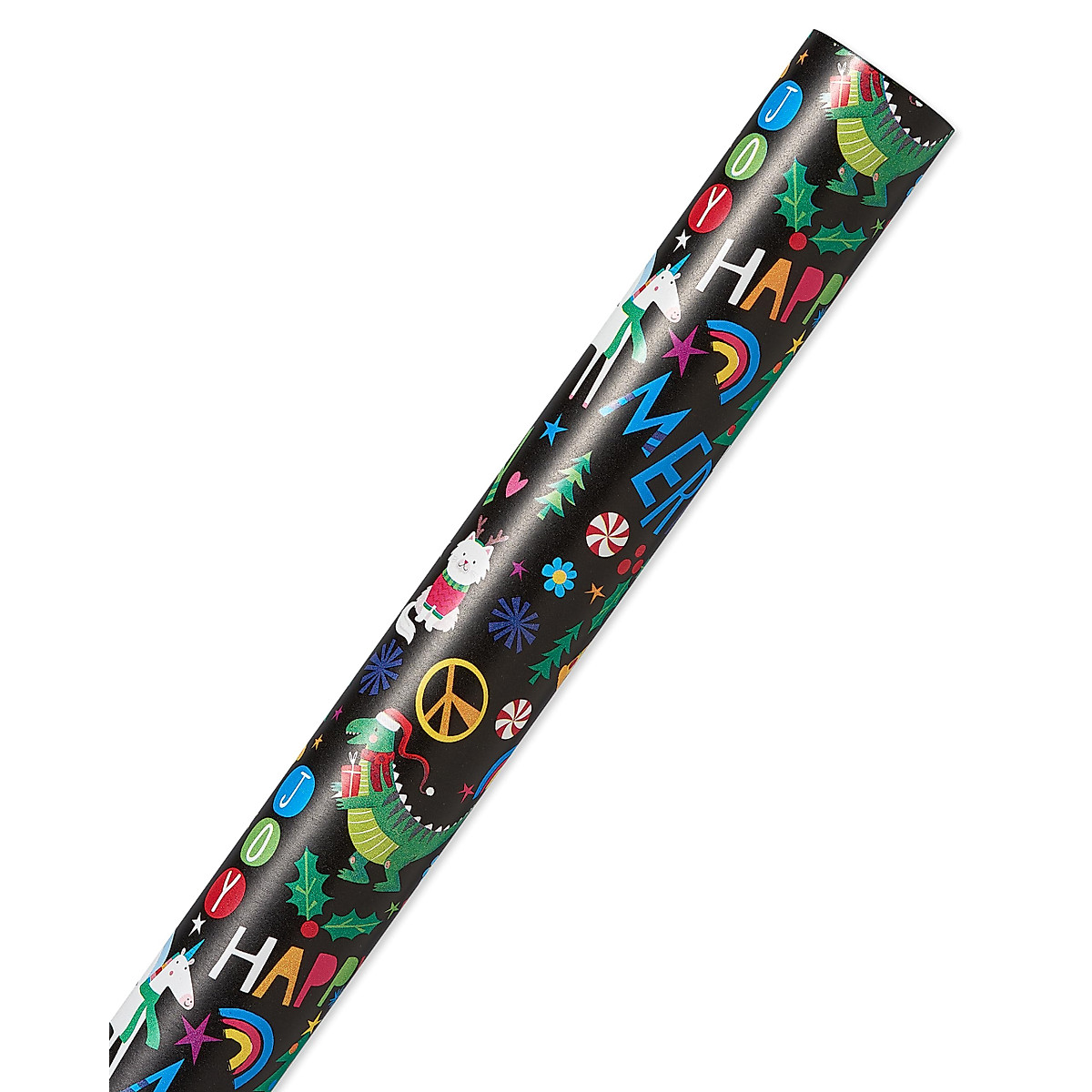 American Greetings Christmas Reversible Jumbo Wrapping Paper For Kids, Assorted Characters & Designs (1 Roll, 175 sq. ft)