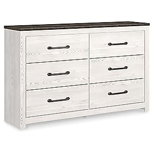 Signature Design by Ashley Gerridan Coastal 6 Drawer Dresser, Two Tone White