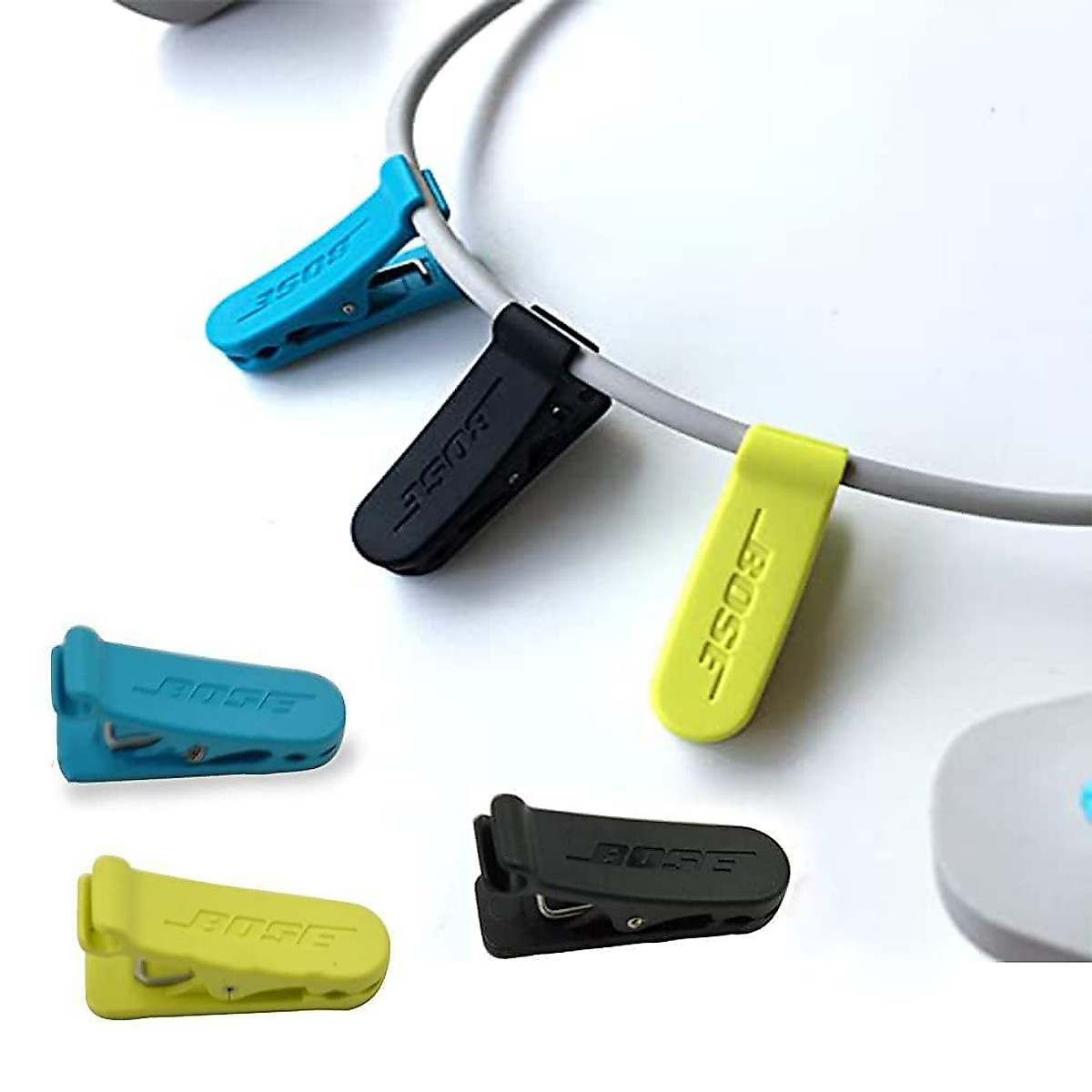 Headphones Cable Headset Cord Wire Line Clip Clamp Holder Organizer for Bose SoundSport Wireless Headphones (Black)