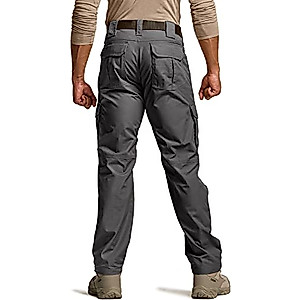 CQR Men's Tactical Pants, Water Resistant Ripstop Cargo Pants, Lightweight EDC Work Hiking Pants, Outdoor Apparel, Duratex Mag Pocket Charcoal, 36W x 30L