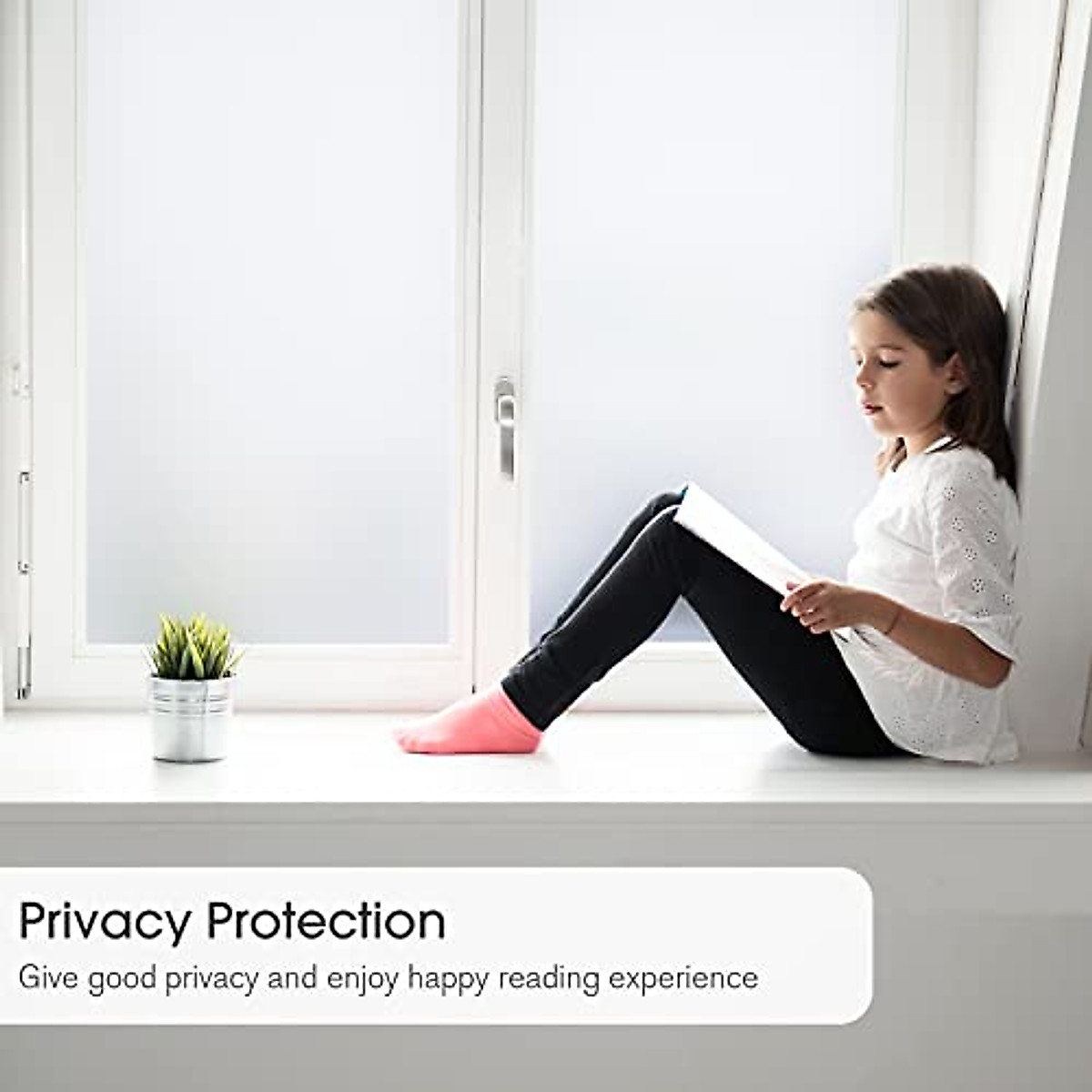 bofeifs Window Privacy Film Frosted Glass Window Film Non-Adhesive Static Cling UV Blocking Window Sticker Reusable Window Covering Film for Bathroom Office Meeting Room Home 11.8" x 78.7"(30x200cm)