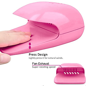 Milltrip Nail Fan Dryer for Regular Nail Polish, Portable Nail Dryer Nail Art Polish Machine Quick Dry Nail Polish Gel Nail Dryer Blower for Fingernail Toenail, Portable Fans