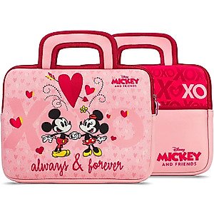 Pebble Gear Disney Mickey Kids Laptop Carry Bag - Universal - Fits 7 Inch Tablets - for Travel and Holidays - Storage for Toys, Headphones, Tablets - Storage Pocket (Mickey Always and Forever)