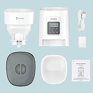 TSYMO Automatic Cat Feeder - 1-6 Meals Auto Dog Food Dispenser with Anti-Clog Design, Timer Programmable, Voice Recording & Portion Control for Small & Medium Pets (4 L White)