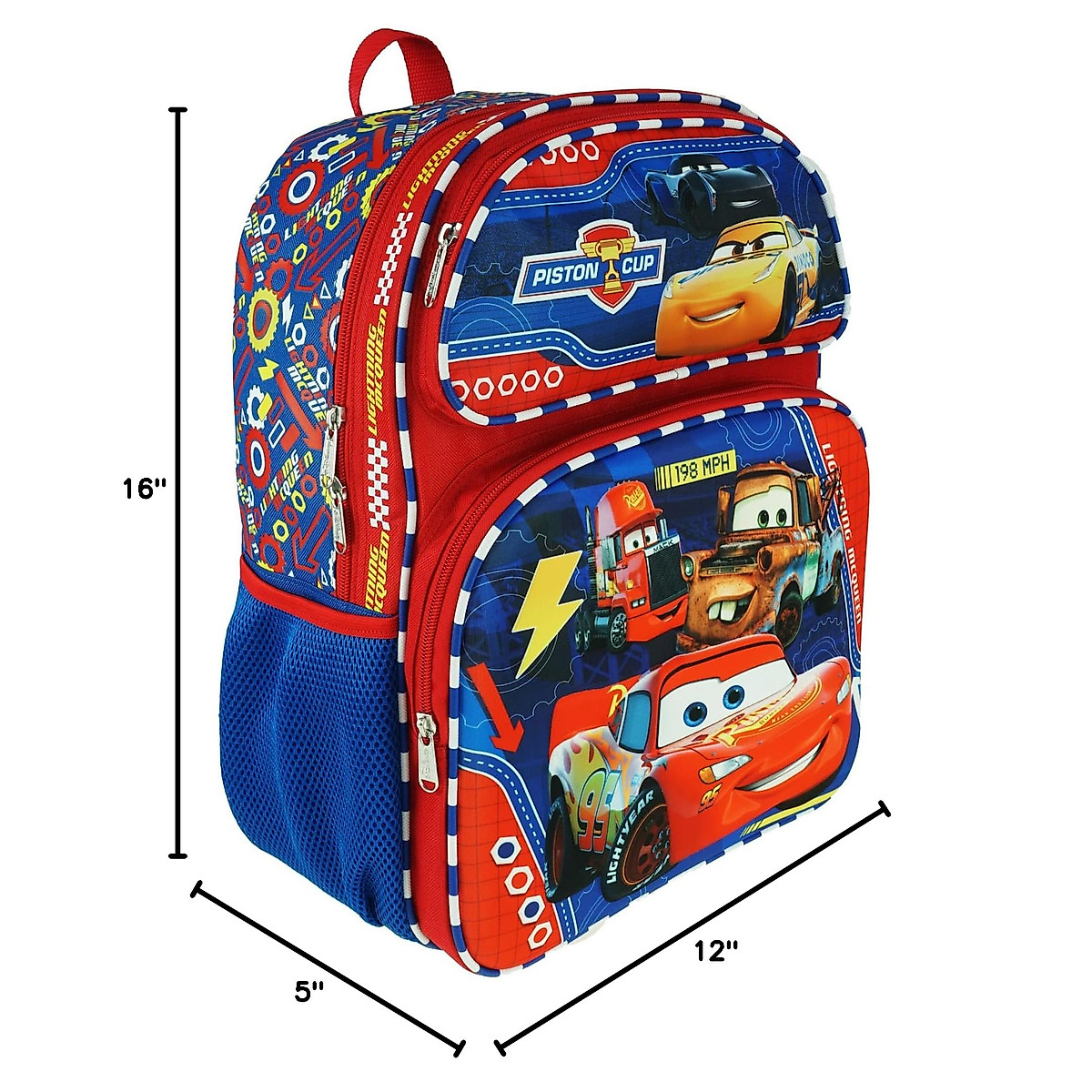 Ruz Disney Cars Large 3-D EVA Molded 16 Inch Backpack