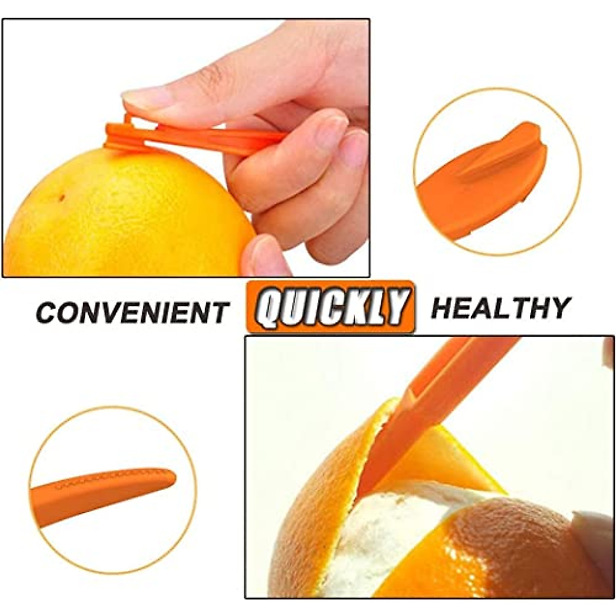Orange Citrus Peelers Citrus Lemon Citrus Peel Cutter Plastic Easy Slicer Cutter Peeler Remover Opener Kitchen Accessories Knife Cooking Tool Kitchen Gadgets (Set A)