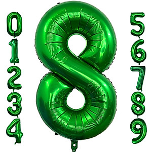 40 Inch Dark Green Number 8 Balloon Large Size Giant Jumbo Digit Mylar Foil Helium Dark Green Balloons for Birthday Party Celebration Decorations Graduations Anniversary Baby Shower Photo Shoot