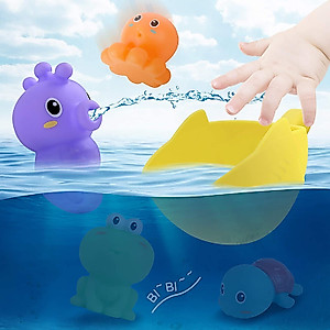 RISUNTOY Bath Toys for Babies, Mold Free Baby Bathtub Toys for Toddlers 1-3,Baby Tubs Water Toys for 1 Year Old,Baby Toys for New Born Infants