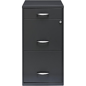 Hirsh Industries Space Solutions 18 inch 3 Drawer Metal File Cabinet with Pencil Drawer Charcoal