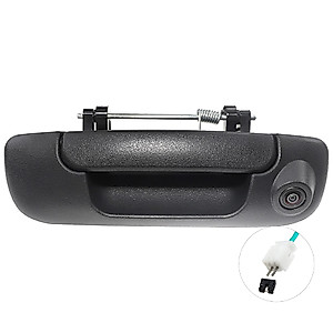 EWAY Tailgate Handle Backup Camera for 2002-2008 Dodge RAM 1500 2500 3500 Tailgate Latch Door Handle Aftermarket Reverse Reversing Back Up Rear View Camera RCA Connector w/ 26FT Extension Harness