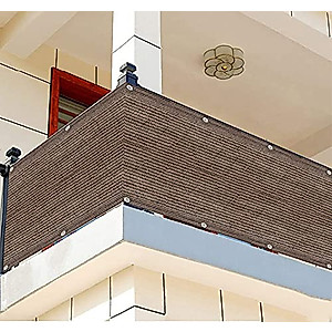 ALBN Balcony Privacy Screen Outdoor Windshield Anti-UV 90% Blockage with Eyelets and Rope for Balcony Fence Pergola (Color : Brown, Size : 90x300cm)