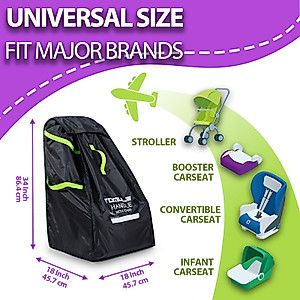 TOMULE Car Seat Bags For Air Travel - Durable Carseat Cover For Airplane Travel - Padded Car Seat Travel Bag For Airplane (fits All Car Seat, Black)