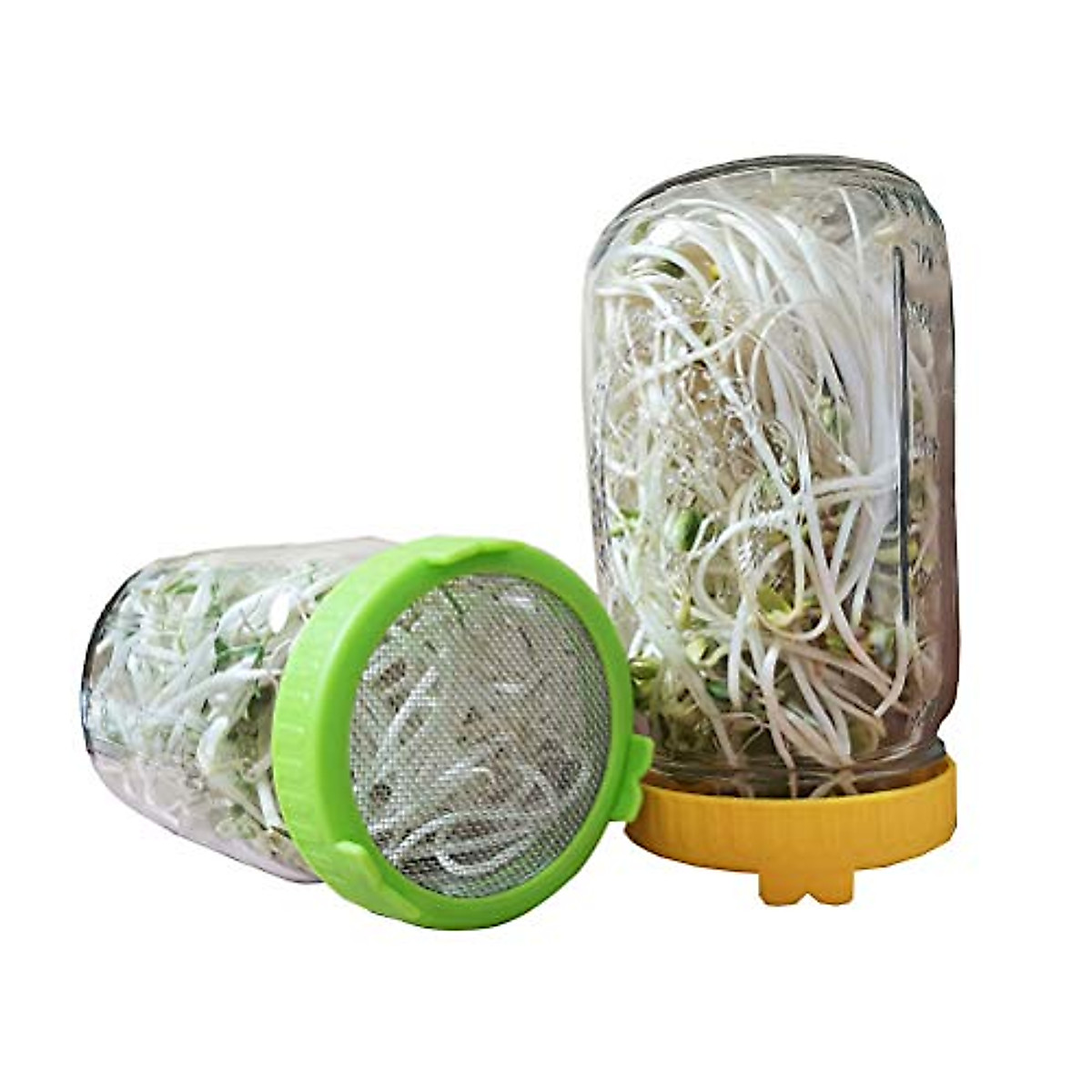 Plastic Sprout Lid,Stainless Steel Split Sprouting Lids for Sprouts Broccoli Alfalfa Mustard Mung Beans (Colorful)