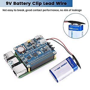 SDTC Tech 3 Pack 9V Battery Snap to 2-Pin PH2.0 Connector Cable I Type Battery Clip Lead Wire (15cm)