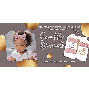 Elephant Baby Monthly Milestone Blanket with Head Bow, Floral Pink Newborn Month Blankets Girl, Track Months Photo Prop Growth Mat, Nursery Swaddling Wrap, Infant Photography (50"x40", Minky)