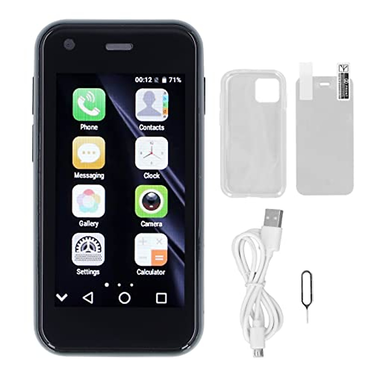 LJCM Mini Smartphone, Small Mobile Phone 2MP Front Camera and 5MP Rear Camera 4 Cores 1GB RAM 8GB ROM Dual Card Dual Standby, for Photography 1580mAh (Dark Green)