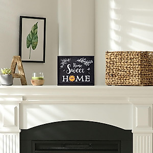 WERNNSAI Home Sweet Home Sign - Interchangeable Holiday Decor with 12 Piece Wooden Changeable Holiday Magnets Seasonal Icon Wood Sign for Desktop Kitchen Bedroom Xmas House Warming Gifts