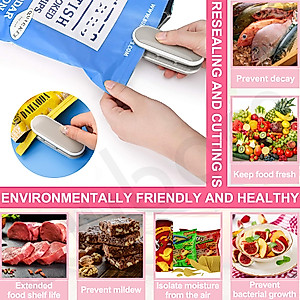 Luubom Mini Bag Sealer, Portable Heat Vacuum Sealers, Plastic Bag Sealer with Cutter 2 in 1, Handheld with Hook for Chip Food Storage, Pink