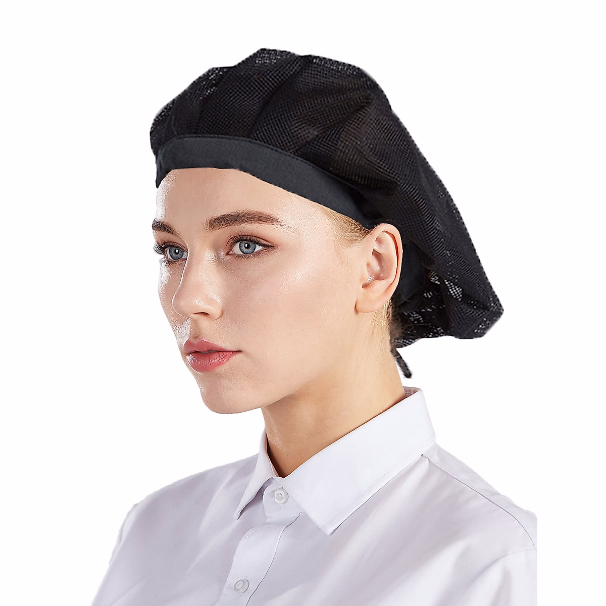 Nanxson 3pcs Chef Hat Kitchen hat Food Service Hair Nets Cooking Chef Cap CF9060 (Black, 3)