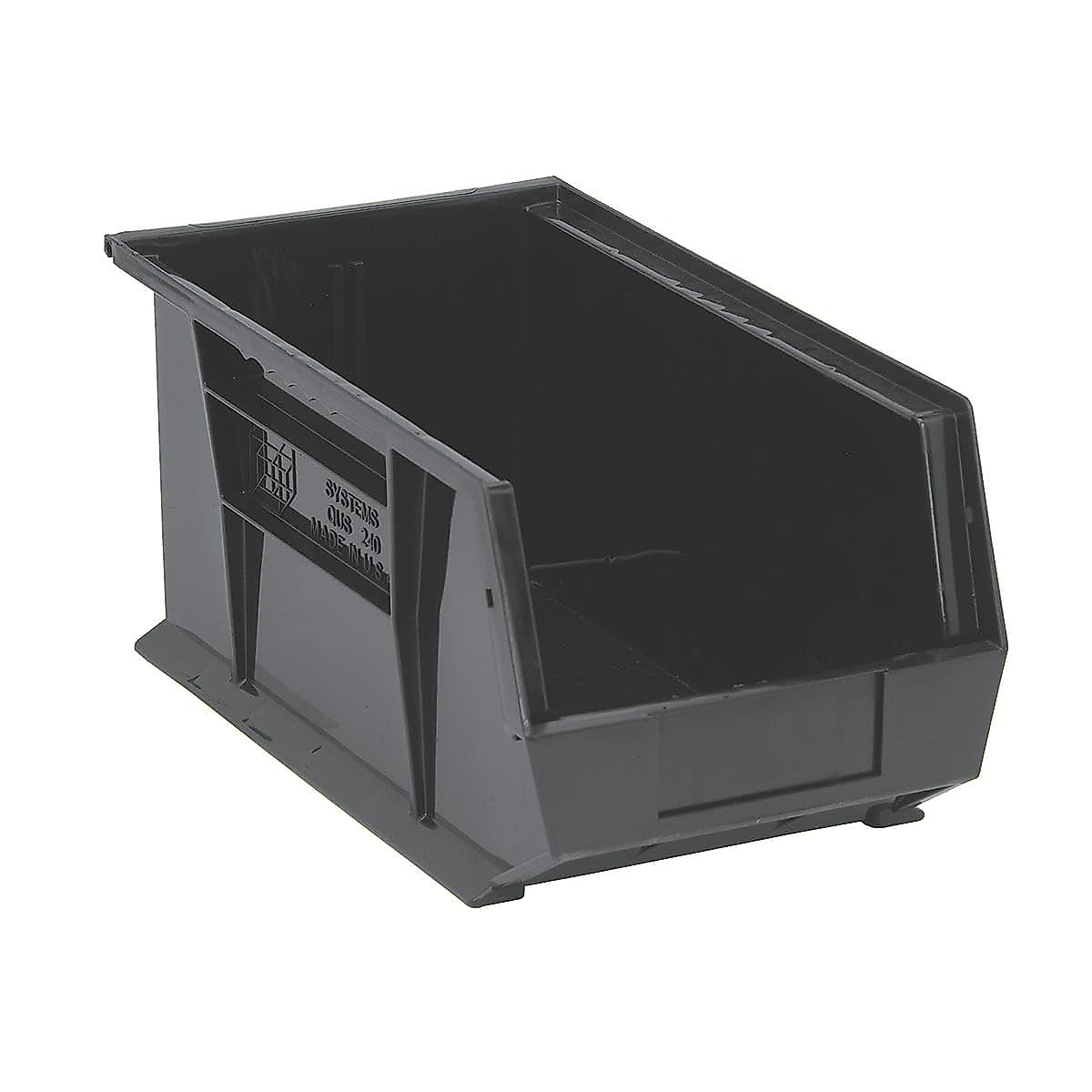 Quantum Storage QUS240 BLACK Plastic 14.75 x 8.25" x 7" Stackable Bin"