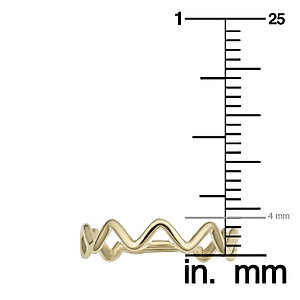 Kooljewelry 14k Yellow Gold Zigzag Ring (size 8)