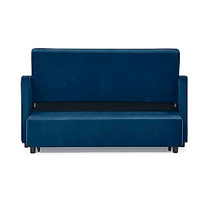 4 in 1 Pull Out Sleeper Sofa Bed Convertible Loveseat Velvet Guest Sofá Daybed Adjustable Accent Futon Couch Lounge Chair with Side Pockets, Type C, USB Port and Copper Nail Decor for Living Room