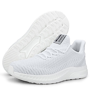 Feethit Women Tennis Running Shoes Walking Shoes Lightweight Casual Sneakers for Travel Gym Work Woman Waitress Nurse Light White 8