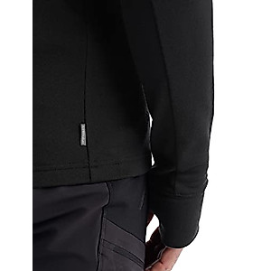 Icebreaker Merino Quantum III Men’s Full Zip Up Sweater, 100% Merino Wool, Comfy, Slim-Fit Zip Up Jacket for Men with Zippered Pockets, Thumb Loops - Premium Outdoor Sweat Shirt, Black, Medium