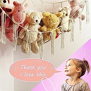 Stuffed Animal Storage Hammock or Net - Large Toy Hammock Net for Stuffed Animals Corner - Hanging Stuff Animal Organizer Holder Ideas for Plush Plushie Display - Ceiling Pet Nets on Wall Bedroom