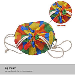 INSTANTARTS School Bus Drawstring Bag Sport Shoulder Backpack Gym Hiking Rucksack Gymsack