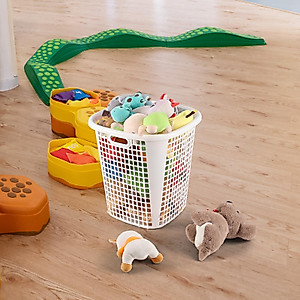 Ucake 6 Packs 50 Liter Plastic Laundry Basket Hamper with Handles, Tall Laundry Hamper Baskets, White