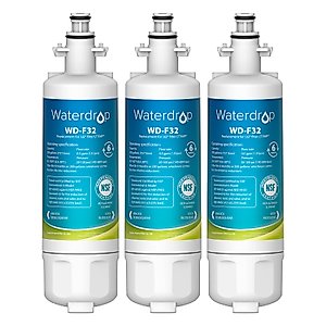 Waterdrop ADQ36006101 Replacement for LG® LT700P® Refrigerator Water Filter, Kenmore® 9690, 469690, ADQ36006102, LFXS30766S, LFXS24623S, FML-3, RFC1200A, RWF1200A, WSL-3, 3 Filters Package May Vary