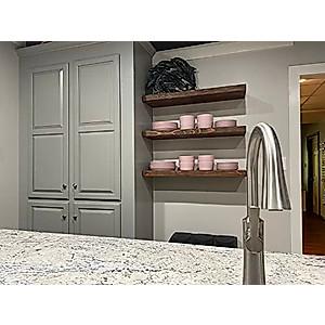 Joel's Antiques Floating Wall Shelf - 36-Inch Wood Decor & Shelving for Bathroom, Kitchen, Living Room, & Farmhouse - Wall-Mounted Rustic Stand, Wooden Hanging Display - Medium Brown, 36" x 10" x 2"