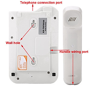 Corded Telephone, Landline Wall Pone Desktop Wired Handset Telephone with Caller ID, Calls Display for Office Home Hotel (White)